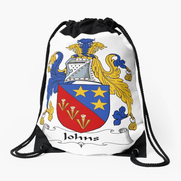 "Johns Coat of Arms / Johns Family Crest" Drawstring Bag for Sale by ...