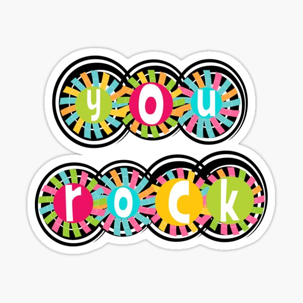 "Colorful Inspirational Quotes You Rock" Sticker for Sale by ...