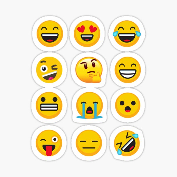 "Multi Emoji Faces" Sticker for Sale by GymFitApparel | Redbubble