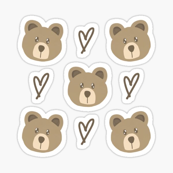 "Cute kawaii brown teddy bear" Sticker for Sale by cherryshcrafts ...