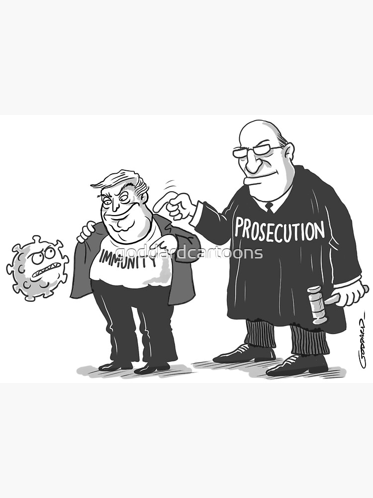 "Immunity from prosecution" Sticker for Sale by goddardcartoons | Redbubble