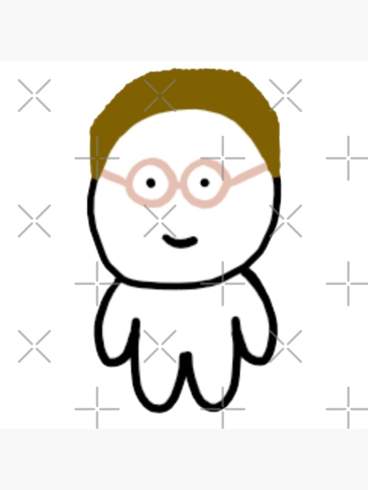 "Tiny Man with Glasses Drawing" Poster by Burfu | Redbubble