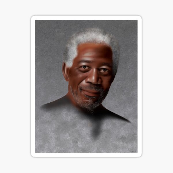 "Freemonteir V1 - Morgan Freeman portrait" Sticker by Cersatti | Redbubble