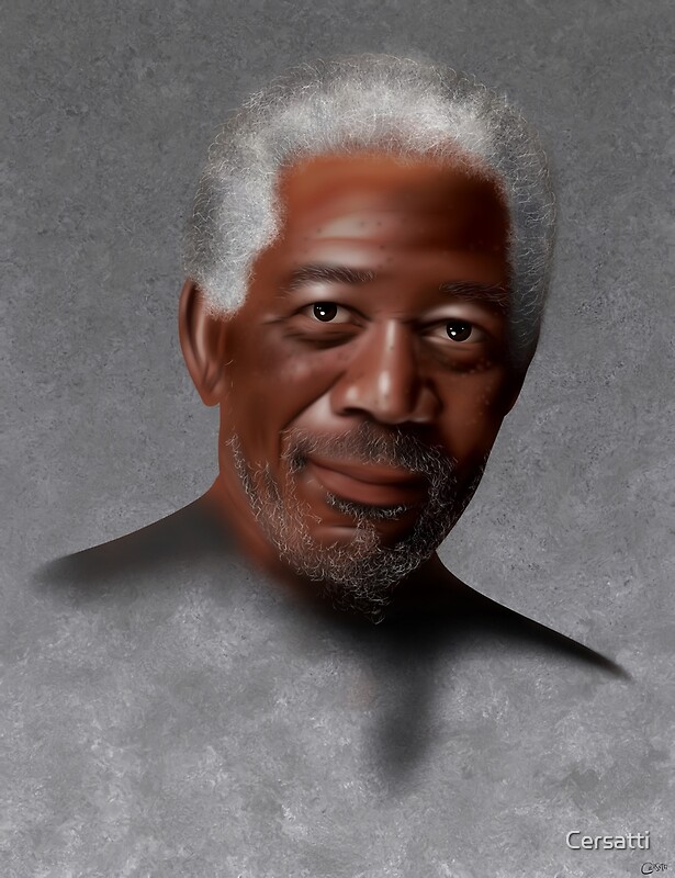 "Freemonteir V1 - Morgan Freeman portrait" by Cersatti | Redbubble