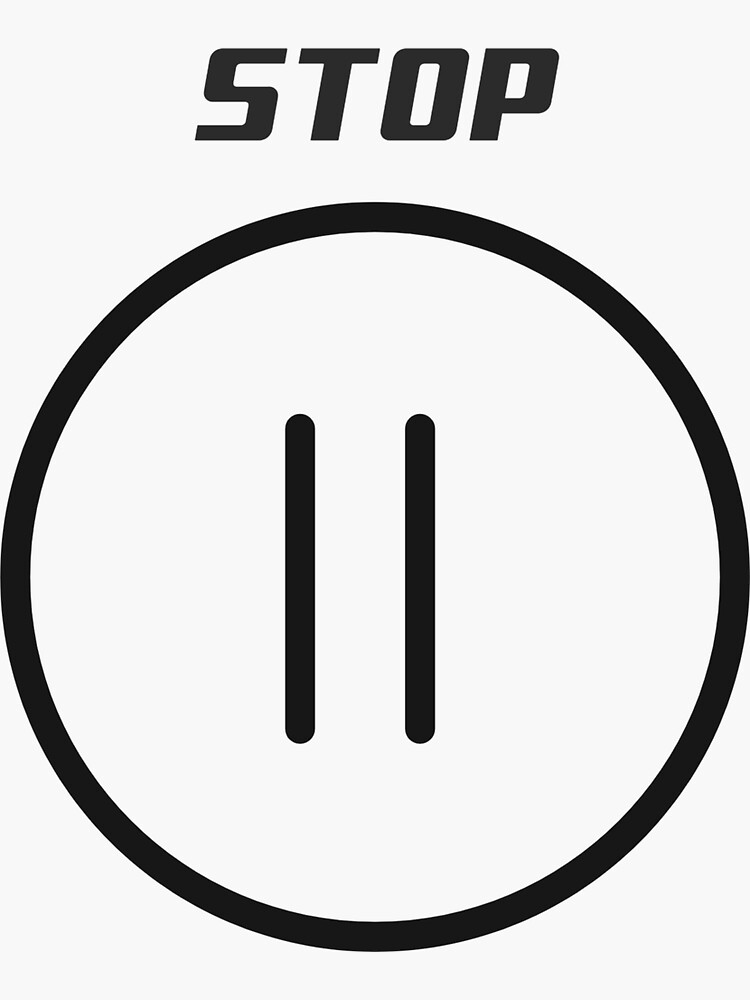 "stop button" Sticker for Sale by tsfab | Redbubble