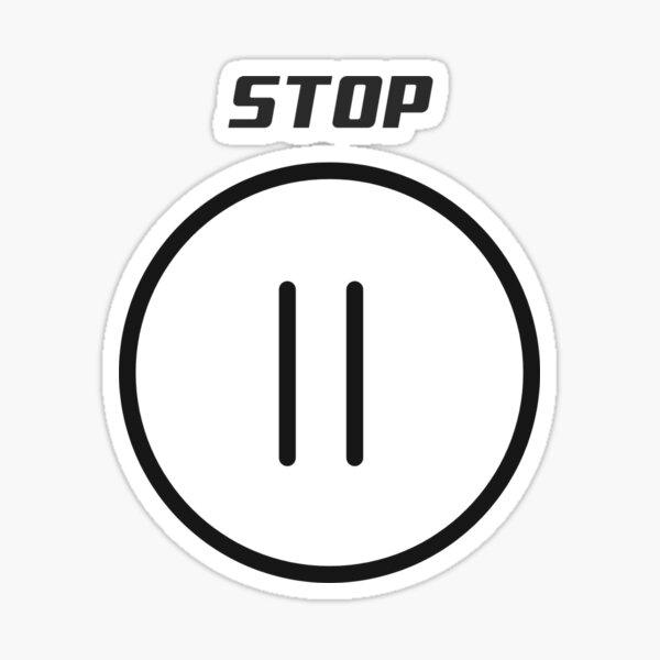 "stop button" Sticker for Sale by tsfab | Redbubble