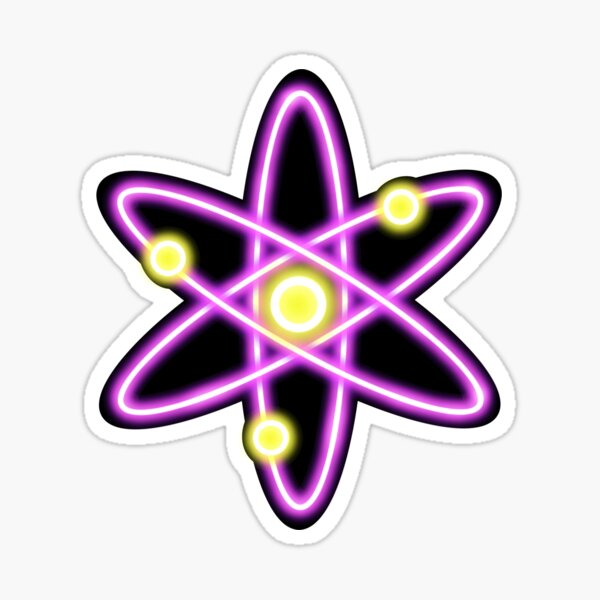"Purple Neon Lights Cosmos Atom" Sticker for Sale by Milasneeze | Redbubble
