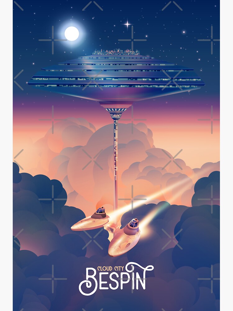 "Cloud City of Bespin Retro Travel Poster" Sticker for Sale by ...