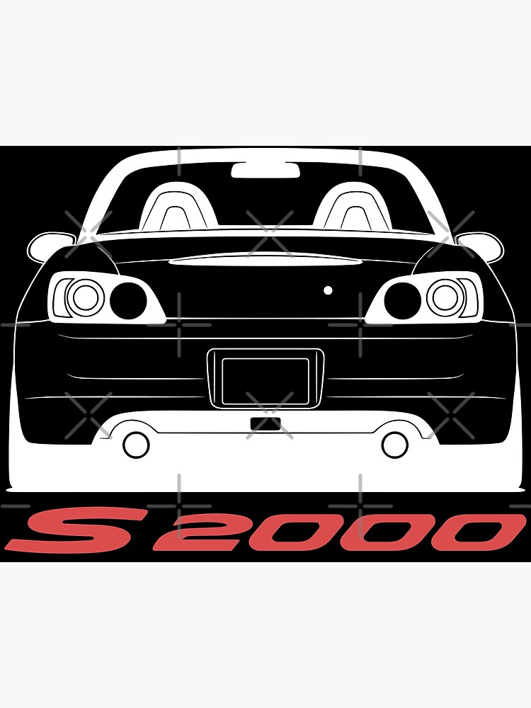"Honda S2000 AP1 - Back View White" Art Print by ApexWear | Redbubble