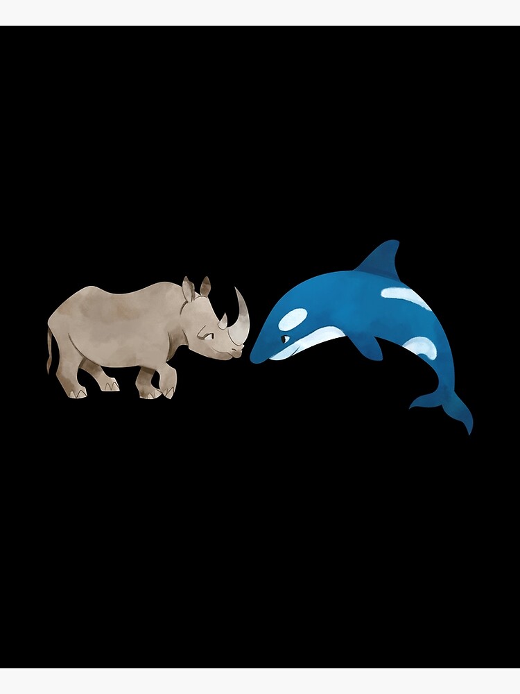 Rhinoceros Killer Whale Love Premium Matte Vertical Poster Designed ...
