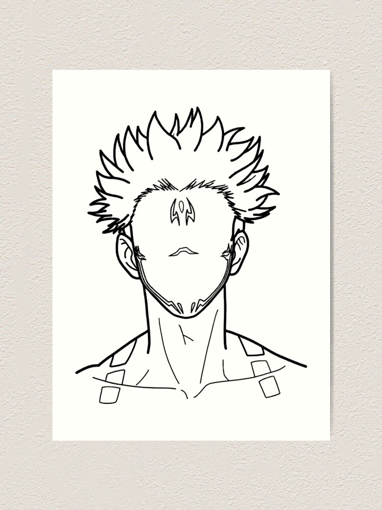 " Jujutsu Kaisen Sukuna Outline " Art Print for Sale by KingKDesings ...
