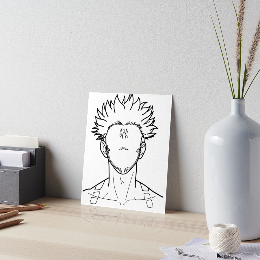 " Jujutsu Kaisen Sukuna Outline " Art Board Print for Sale by ...