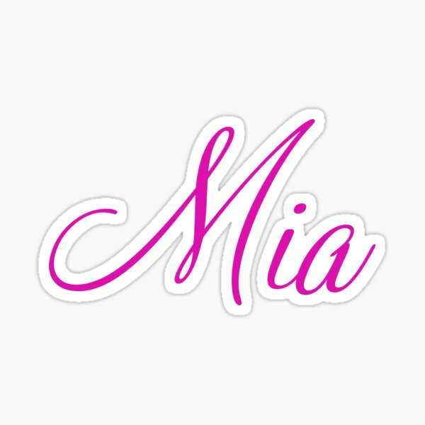 "Mia - Name stickers" Sticker for Sale by OByD | Redbubble