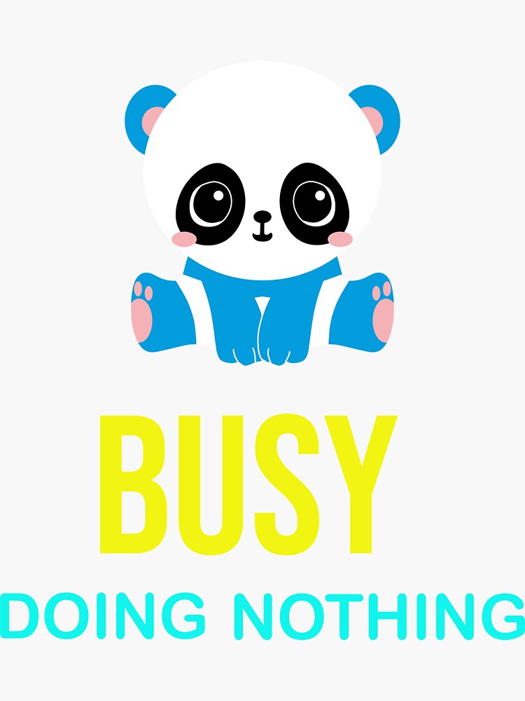"cute panda busy doing nothing" Sticker by swatches | Redbubble