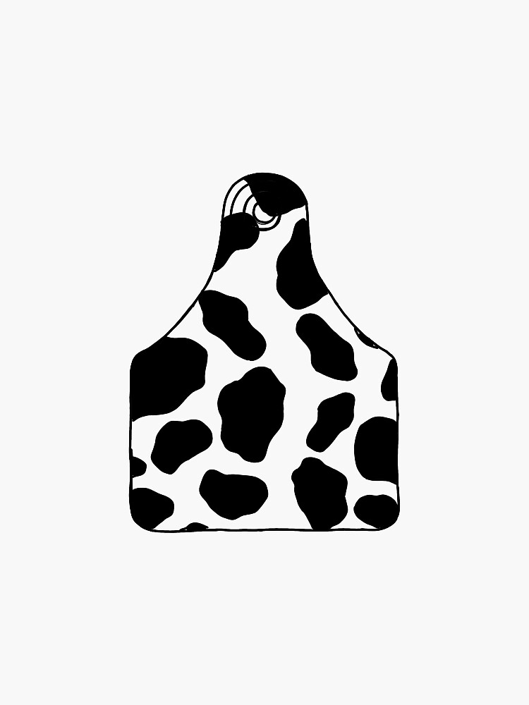 "cow print cow tag" Sticker for Sale by lkhardy | Redbubble
