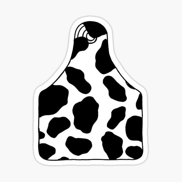 "cow print cow tag" Sticker for Sale by lkhardy | Redbubble