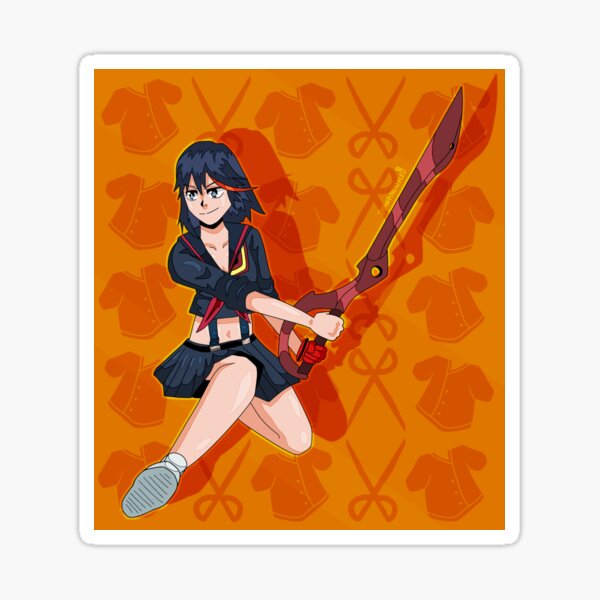 "Ryuuko Matoi (background)" Sticker by John-Pineapple | Redbubble