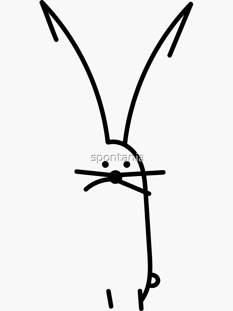 "Bunny minimalism stick figure" Sticker for Sale by spontania | Redbubble