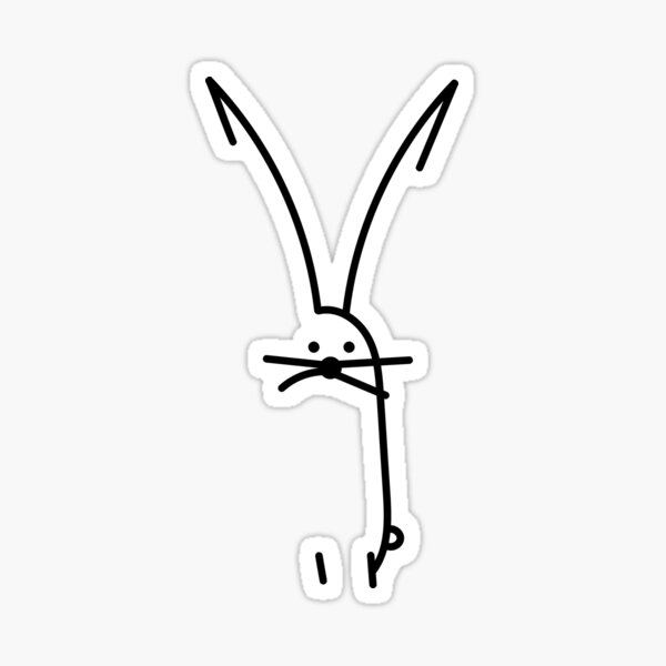 "Bunny minimalism stick figure" Sticker for Sale by spontania | Redbubble