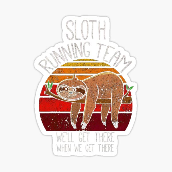 "Sloth Running Team" Sticker for Sale by yasmineage9643 | Redbubble