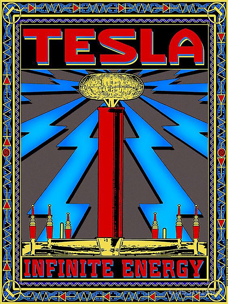 "tesla infinite energy" Sticker by letbehind | Redbubble