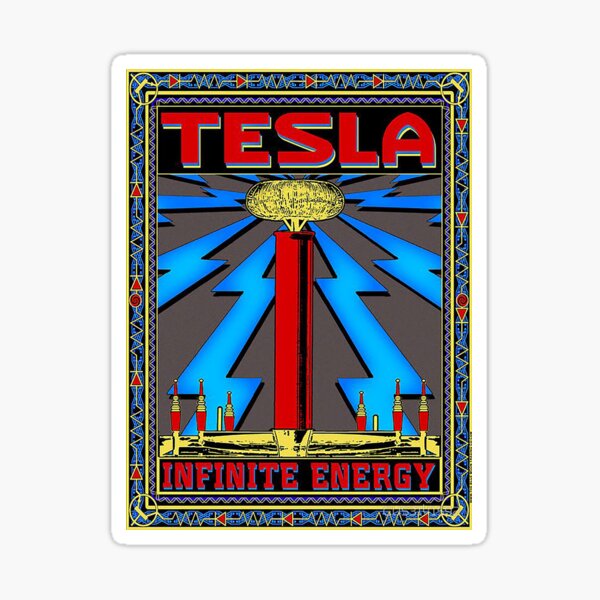 "tesla infinite energy" Sticker by letbehind | Redbubble