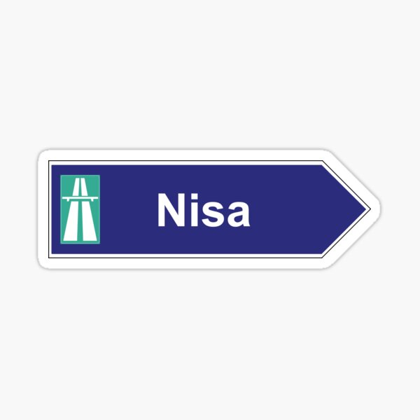 "Nisa Road Sign" Sticker for Sale by Gina-Driada | Redbubble