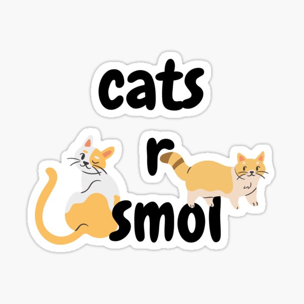 "Cats R Smol" Sticker for Sale by akash667 | Redbubble