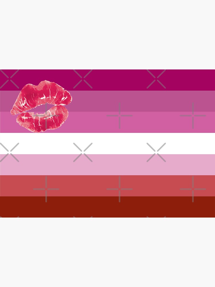 "Lipstick Lesbian Pride Flag" Sticker by LeslieMimi | Redbubble