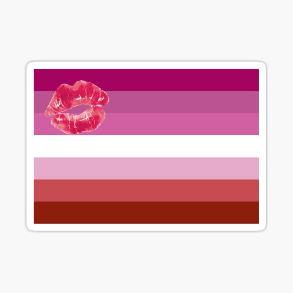 "Lipstick Lesbian Pride Flag" Sticker by LeslieMimi | Redbubble