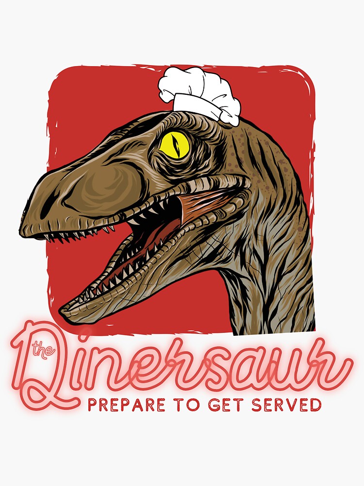"The Dinersaur Funny T-Rex Dinosaur Chef" Sticker for Sale by ...