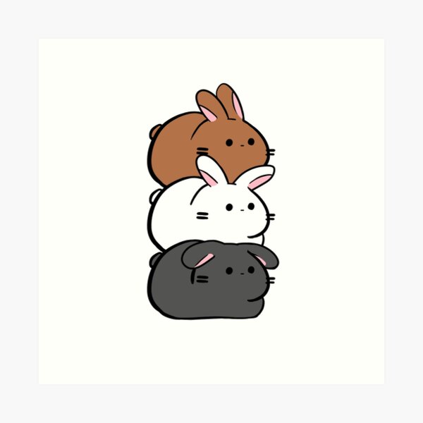 "bunny rabbit stack " Art Print for Sale by sunny-tees | Redbubble