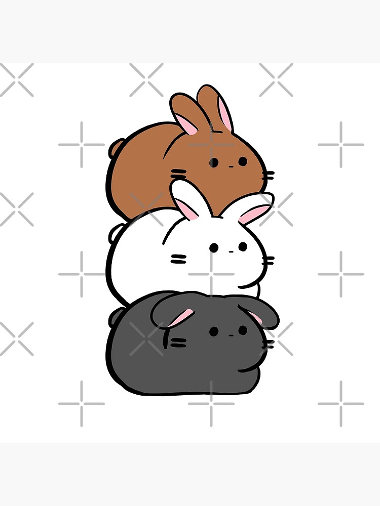 "bunny rabbit stack " Art Print for Sale by sunny-tees | Redbubble