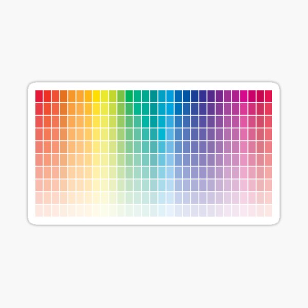 "Color Chart Grid" Sticker for Sale by CafePretzel | Redbubble