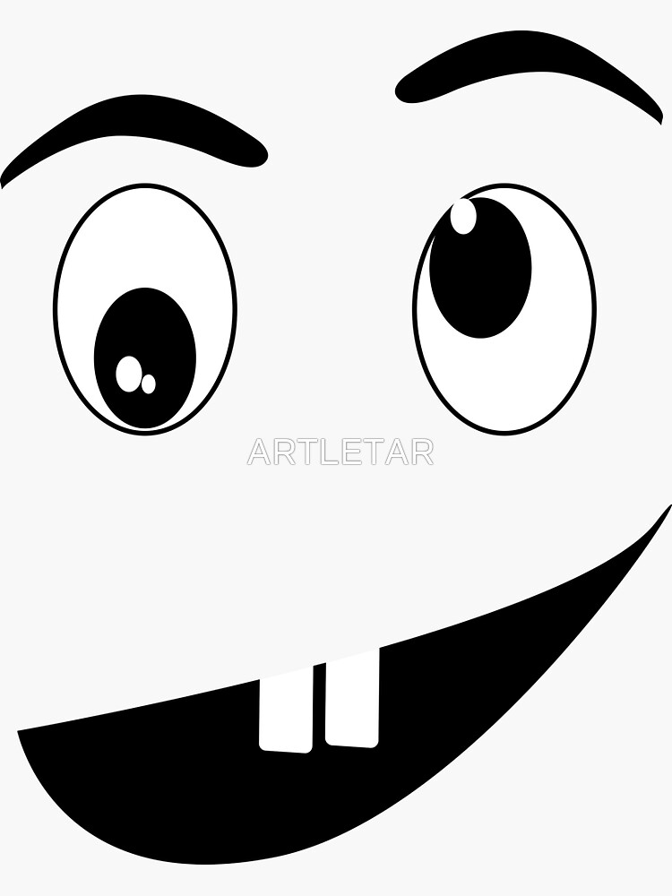 "Black and white face" Sticker for Sale by ARTLETAR | Redbubble