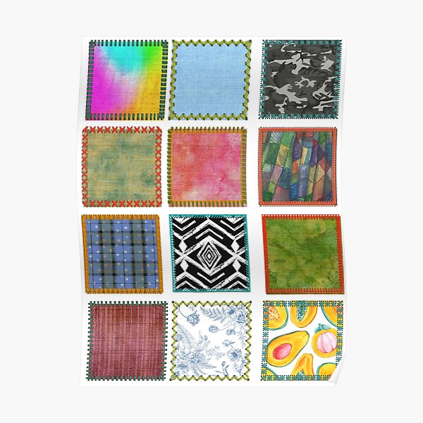 "Patchwork Pattern - Fabric Swatches, Patchwork Quilt " Poster for Sale ...