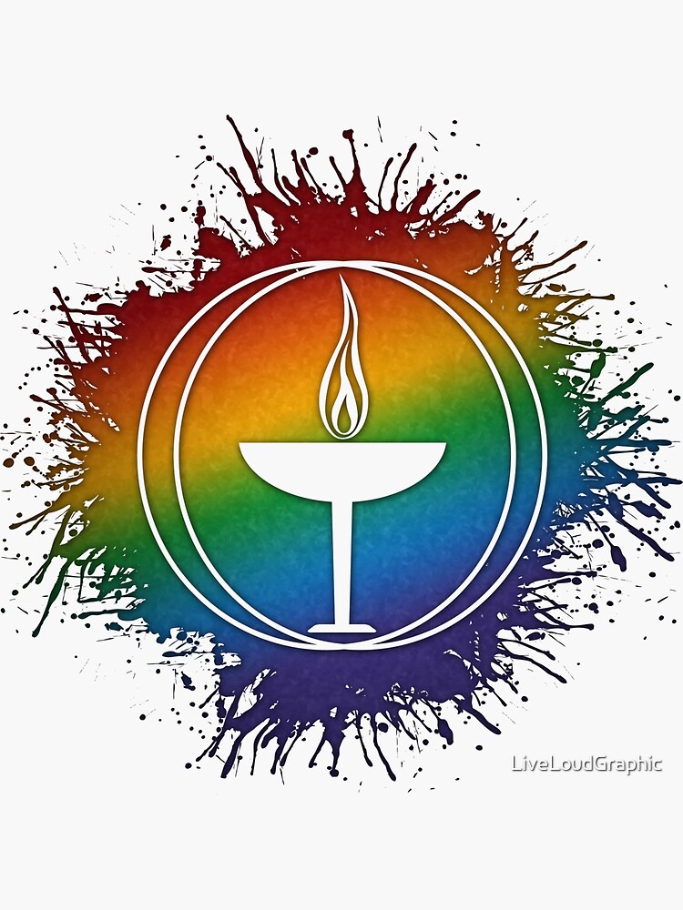 "Rainbow Unitarian Universalism Symbol" Sticker for Sale by ...