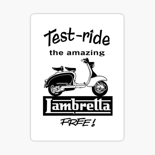 "Lambretta Advert Free Test Ride " Sticker for Sale by airwear | Redbubble