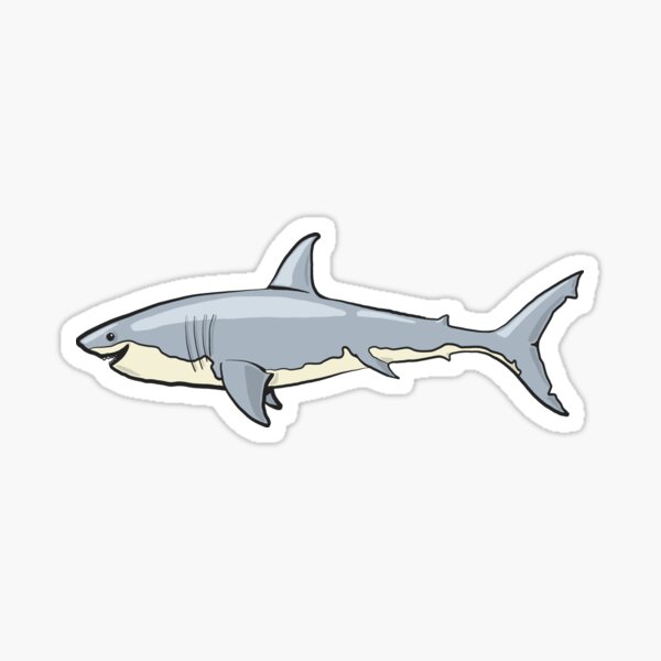"Smiley shark" Sticker by SadieKnightArt | Redbubble