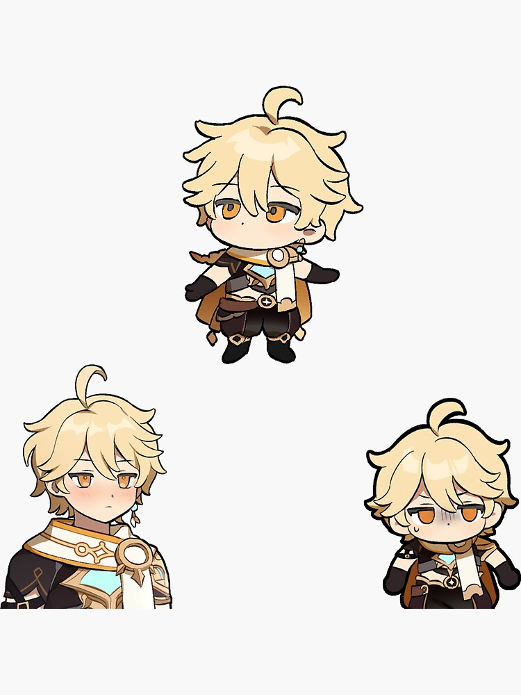 "Chibi Genshin Impact Aether" Sticker for Sale by emilywysz | Redbubble