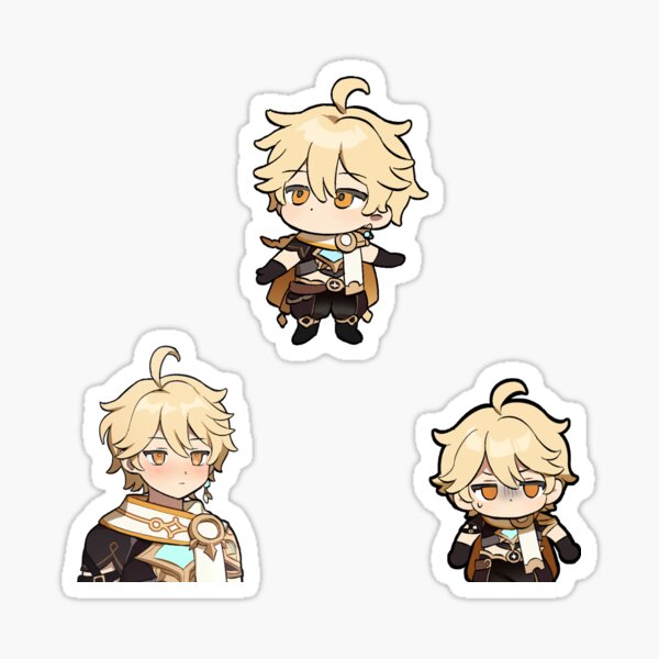 "Chibi Genshin Impact Aether" Sticker for Sale by emilywysz | Redbubble