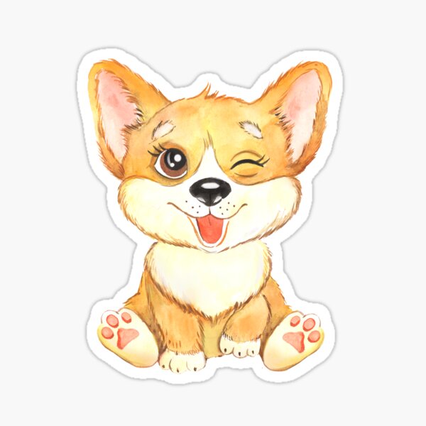 "Pembroke Welsh Corgi " Sticker for Sale by yessir1981 | Redbubble