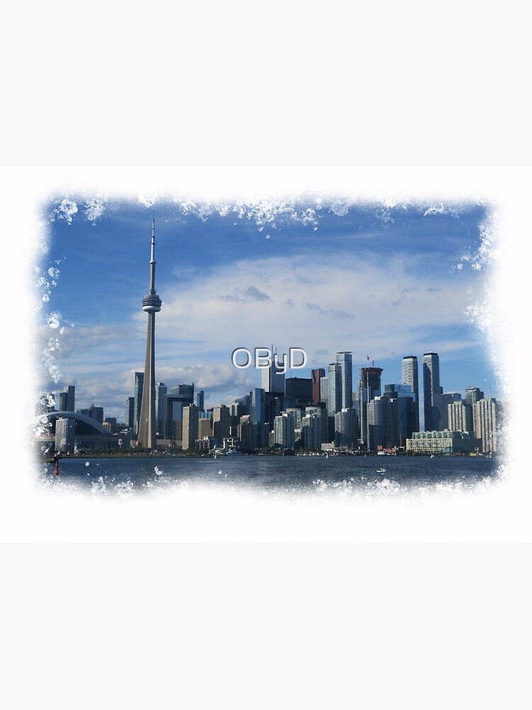 "Toronto Skyline - Photography with Digital Art" Sticker by OByD ...