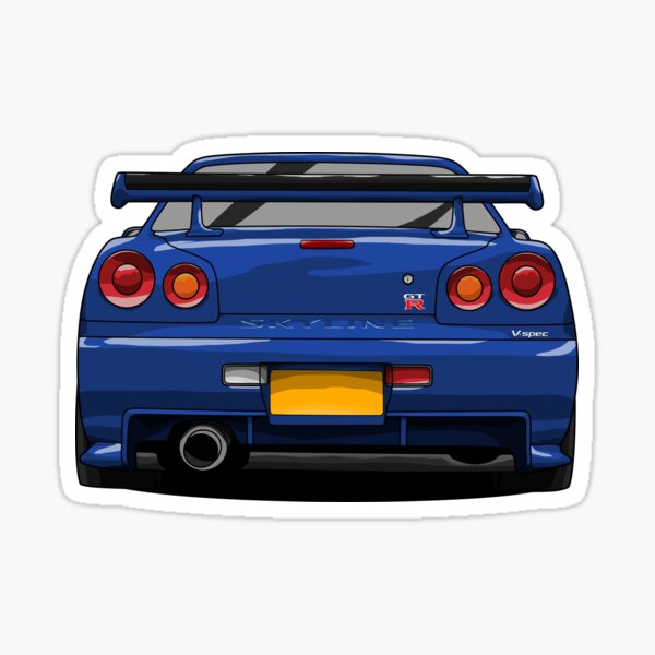 "Skyline GTR R34 II" Sticker for Sale by art-ddesign2254 | Redbubble