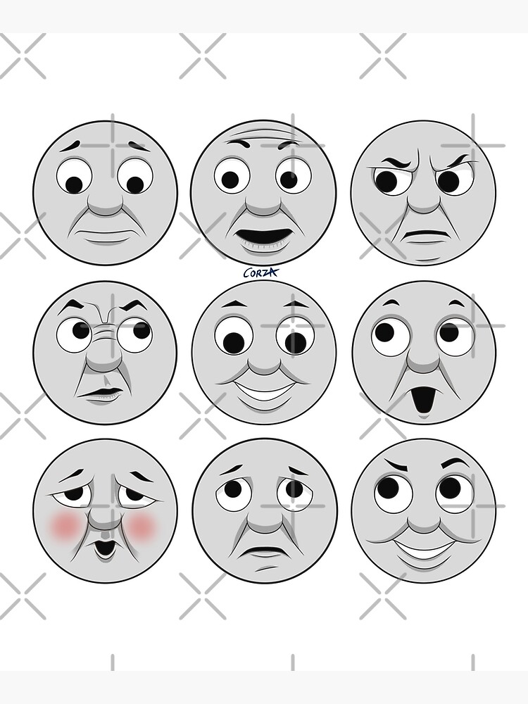 "The Many Faces of Thomas (full faces)" Mounted Print for Sale by ...