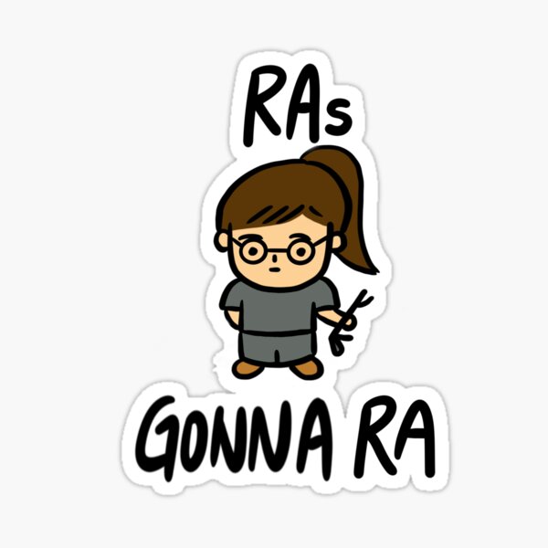 "RAs Gonna RA (Brunette Glasses)" Sticker for Sale by bonniemamadraws ...