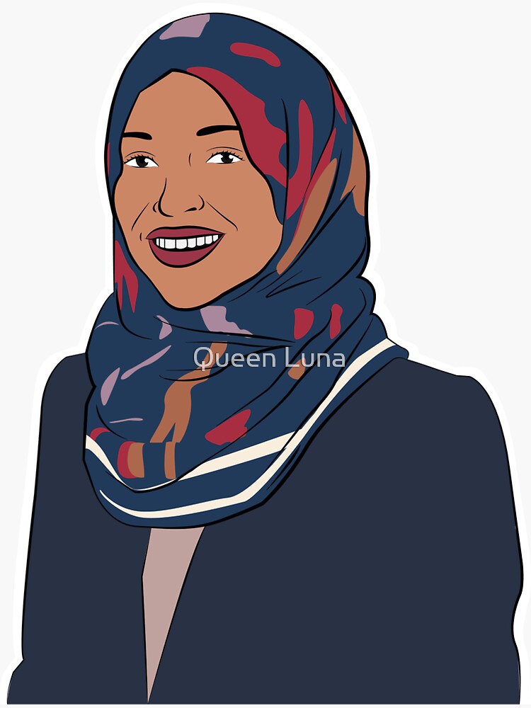 "Ilhan Omar" Sticker for Sale by FreyjaSpence | Redbubble