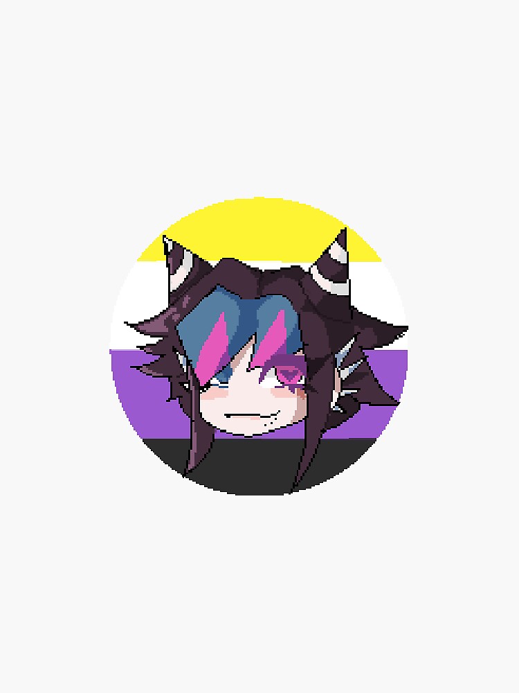 "Danganronpa Short Hair Nonbinary flag Ibuki Mioda" Sticker for Sale by ...