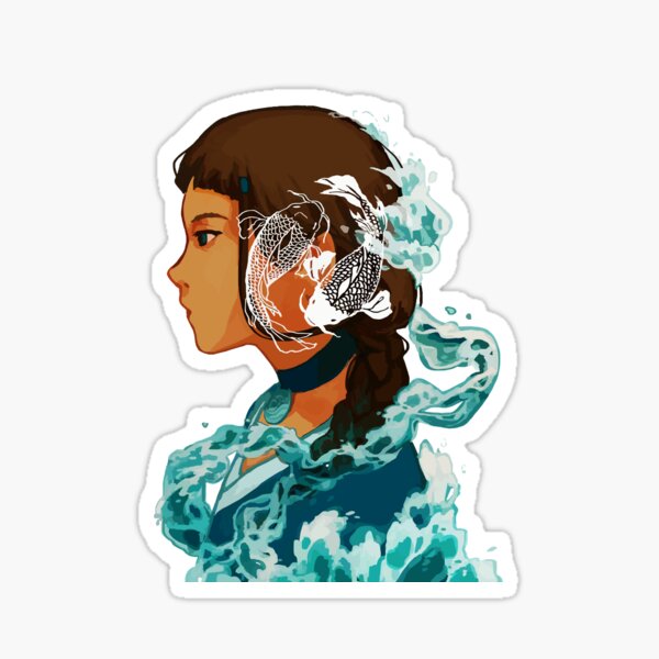 "katana water element avatar character" Sticker by maiyalabadie | Redbubble