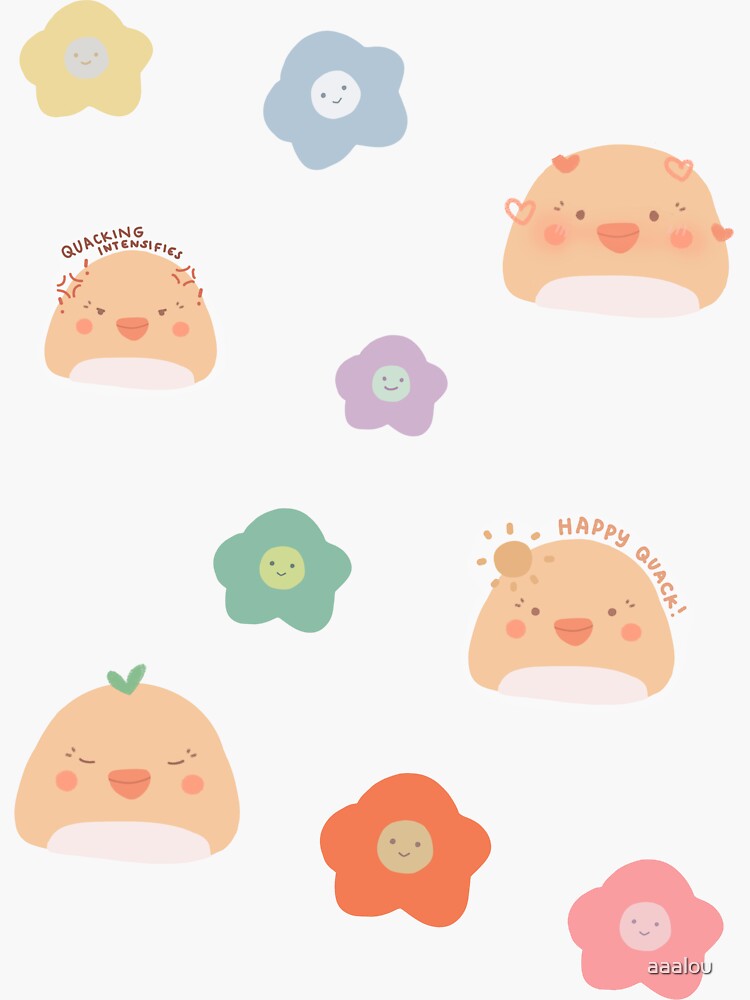 "Mochi Chick & Flowers Mini Sticker Pack" Sticker by aaalou | Redbubble